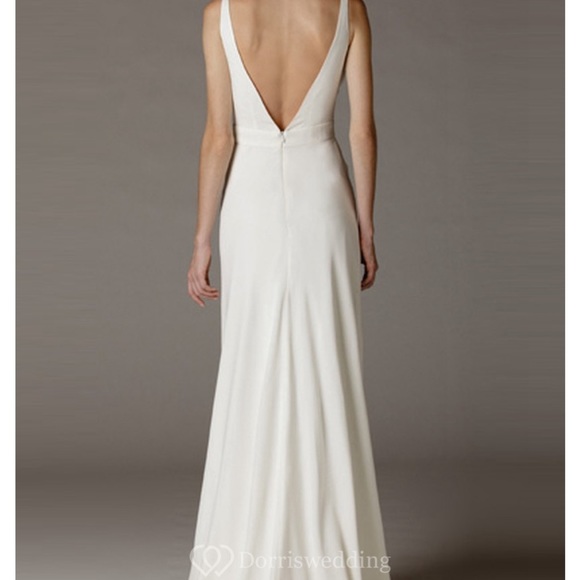 Dorris Wedding | Dresses | Dorris Wedding Highlow Vneck Ruched Draped Chiffon Wedding Dress ...